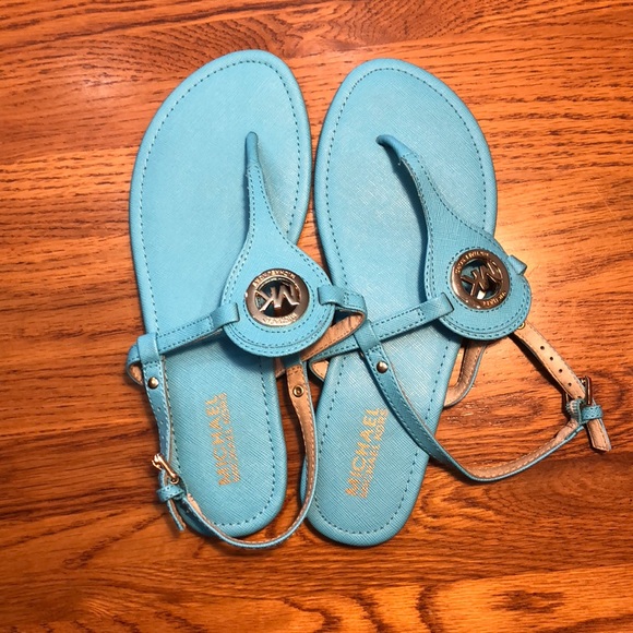 Michael Kors | Shoes | Michael Kors Light Blue Sandals Size 8 2 Nwot ...
